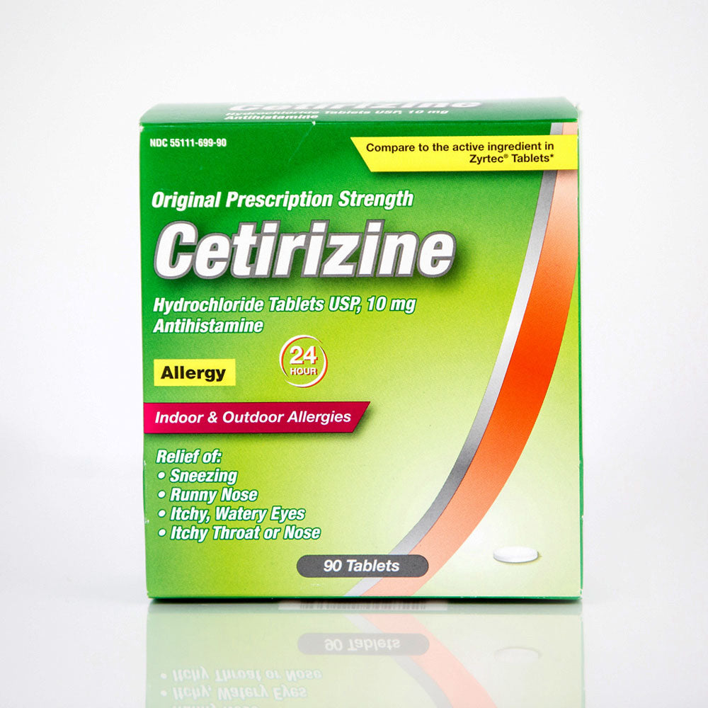 Cetirizine Hydrochloride Tablets, 10 mg (Generic Zyrtec), 90 Tablets ...