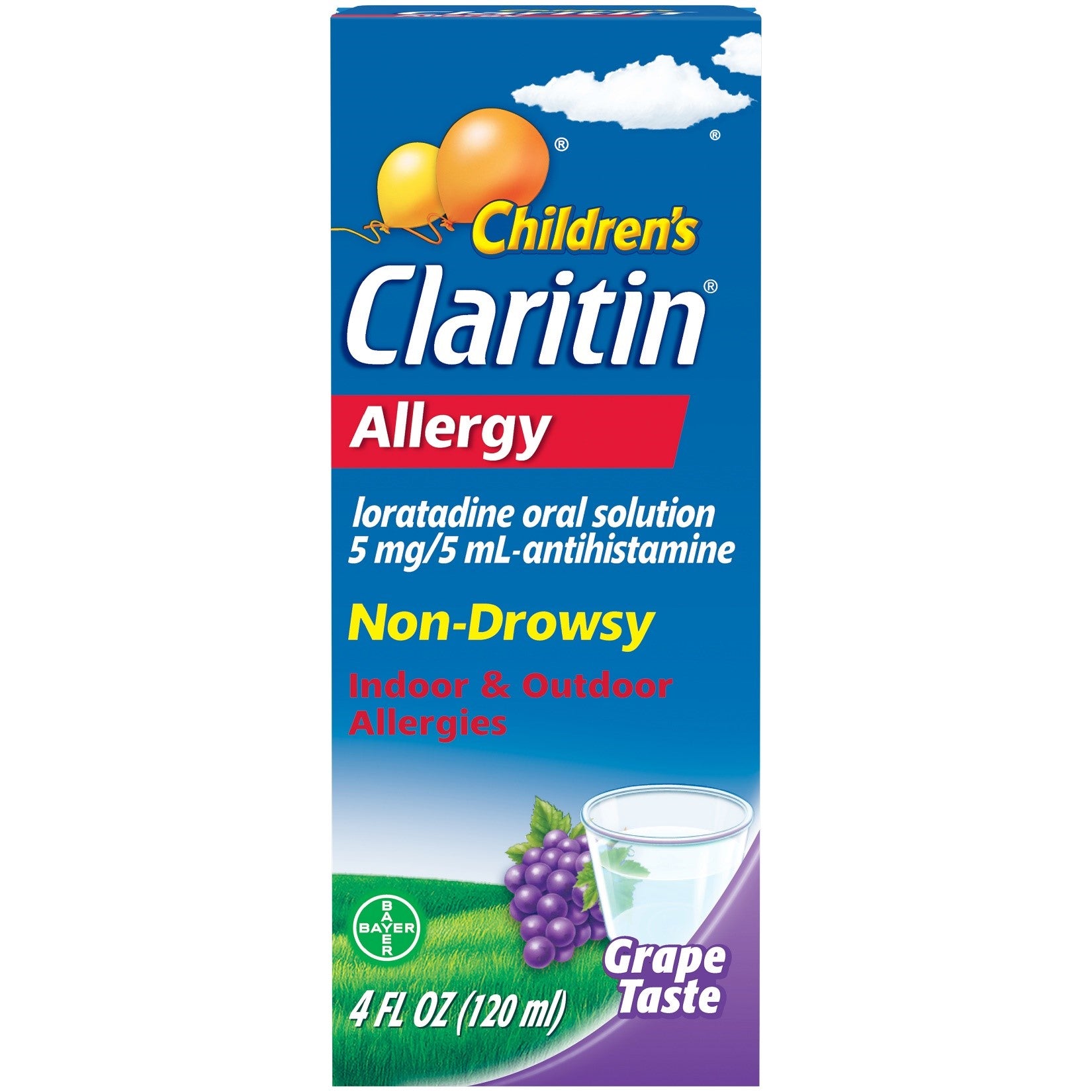 Claritin Children’s 24-Hour Allergy Relief 5mg Syrup Grape 4 oz ...