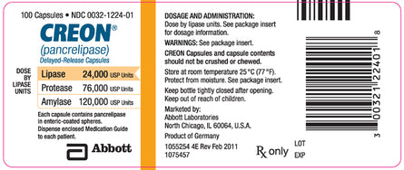 Creon DR (Pancrelipase) Capsules 24,000 USP Units 100/Bottle (RX ...