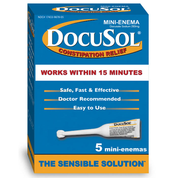 Docusol Mini Enema for Constipation Relief 5-Pack — Mountainside ...