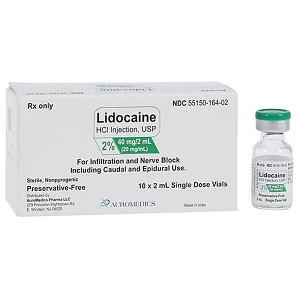 Lidocaine HCL for Injection 2% Single-Dose Vials 2 mL (10 Pack ...