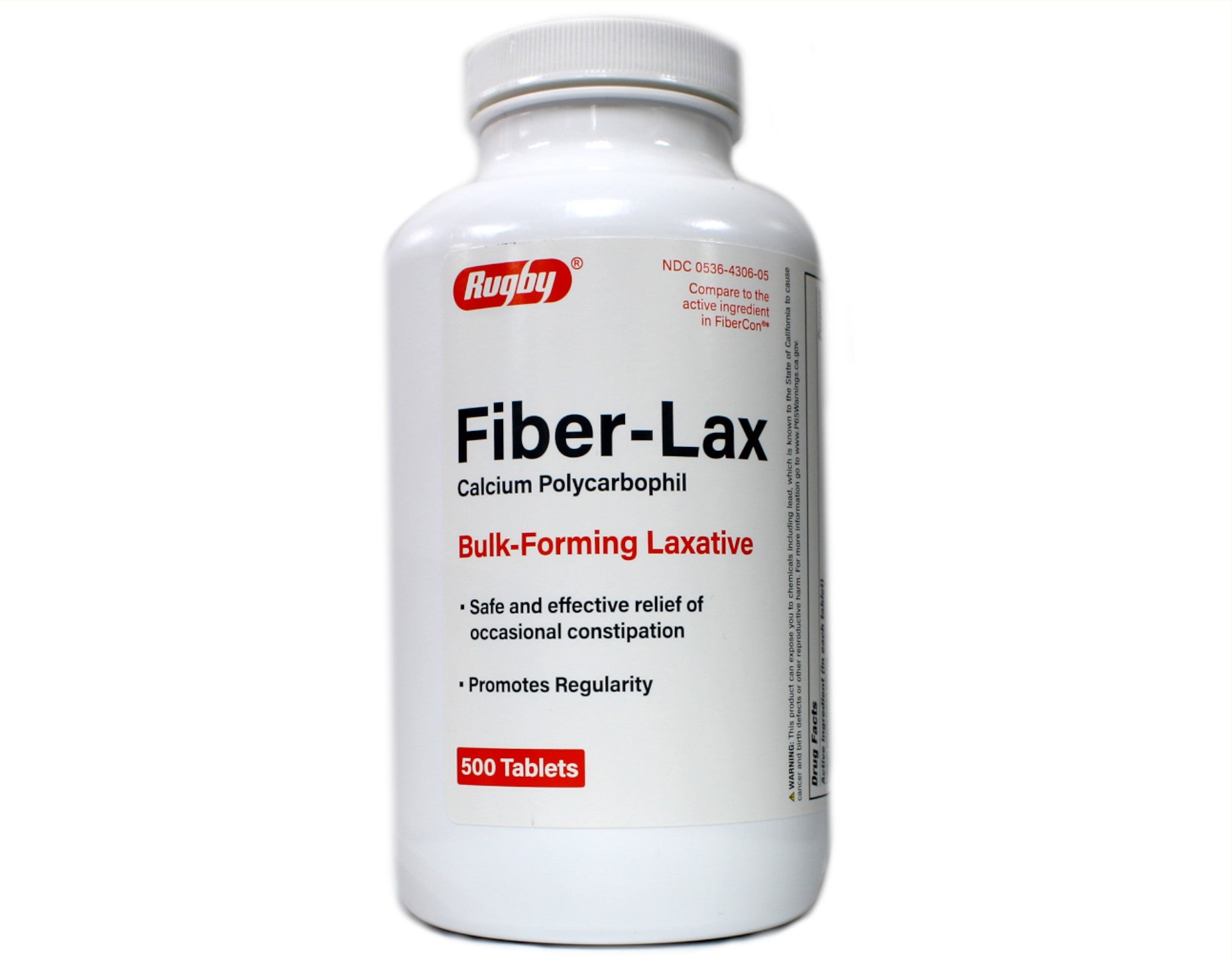 Rugby Fiber-Lax 625mg Tablets 500ct — Mountainside Medical Equipment