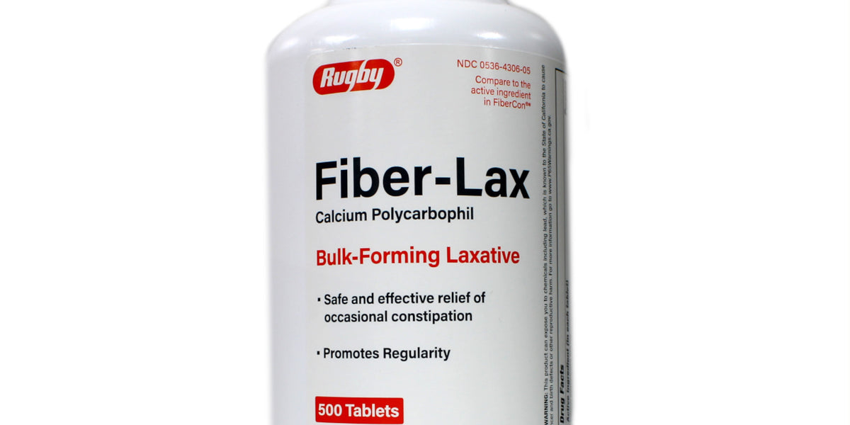 Rugby Fiber-Lax 625mg Tablets 500ct — Mountainside Medical Equipment
