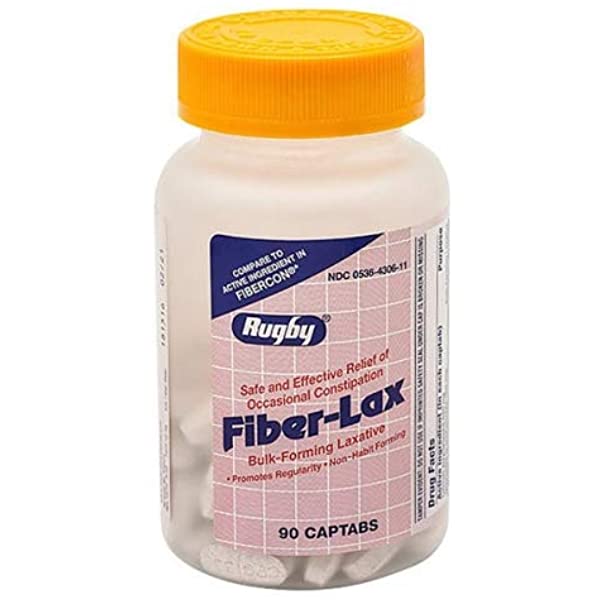 Rugby Fiber-Lax 625mg Tablets 90ct — Mountainside Medical Equipment