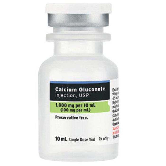 Calcium Gluconate Injection 1000mg Vial Single-Dose — Mountainside ...