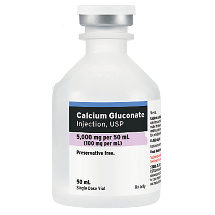 Calcium Gluconate for Injection 5000mg Single-Dose vials 50 mL ...