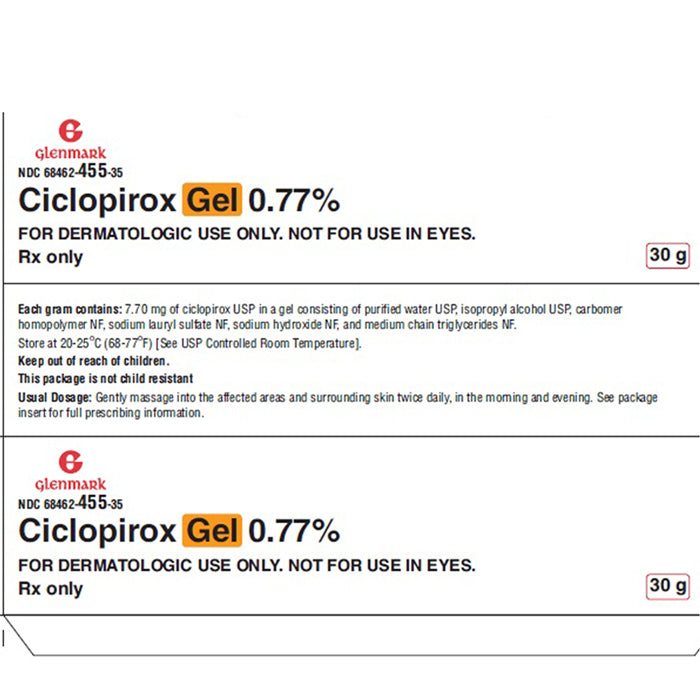Glenmark Ciclopirox Gel 0.77% Skin Gel, 30 grams (Rx) — Mountainside ...