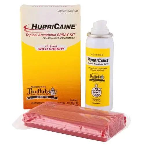 HurriCaine Topical Anesthetic Pain Spray Kit with 200 Extension tubes ...