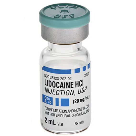 Lidocaine 2% for Injection 2 mL Single Dose Vial 25/Tray (Rx ...