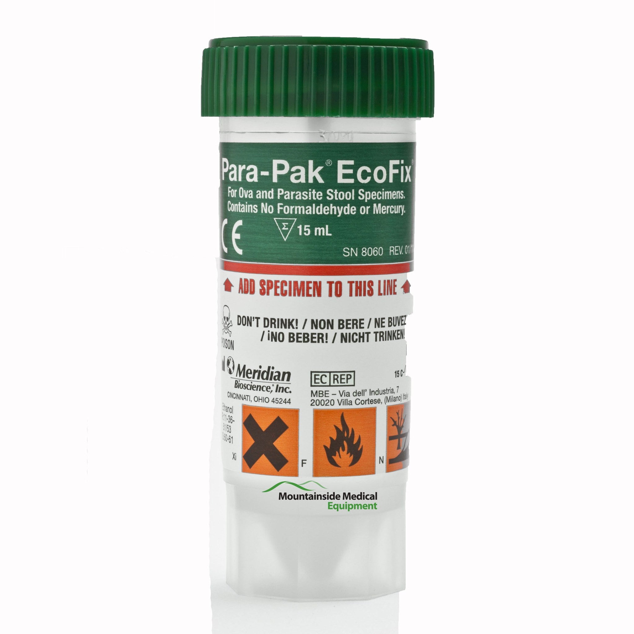 Stool Collection Enteric Plus Transport Vial System w/ pH Idicator, 20 ...