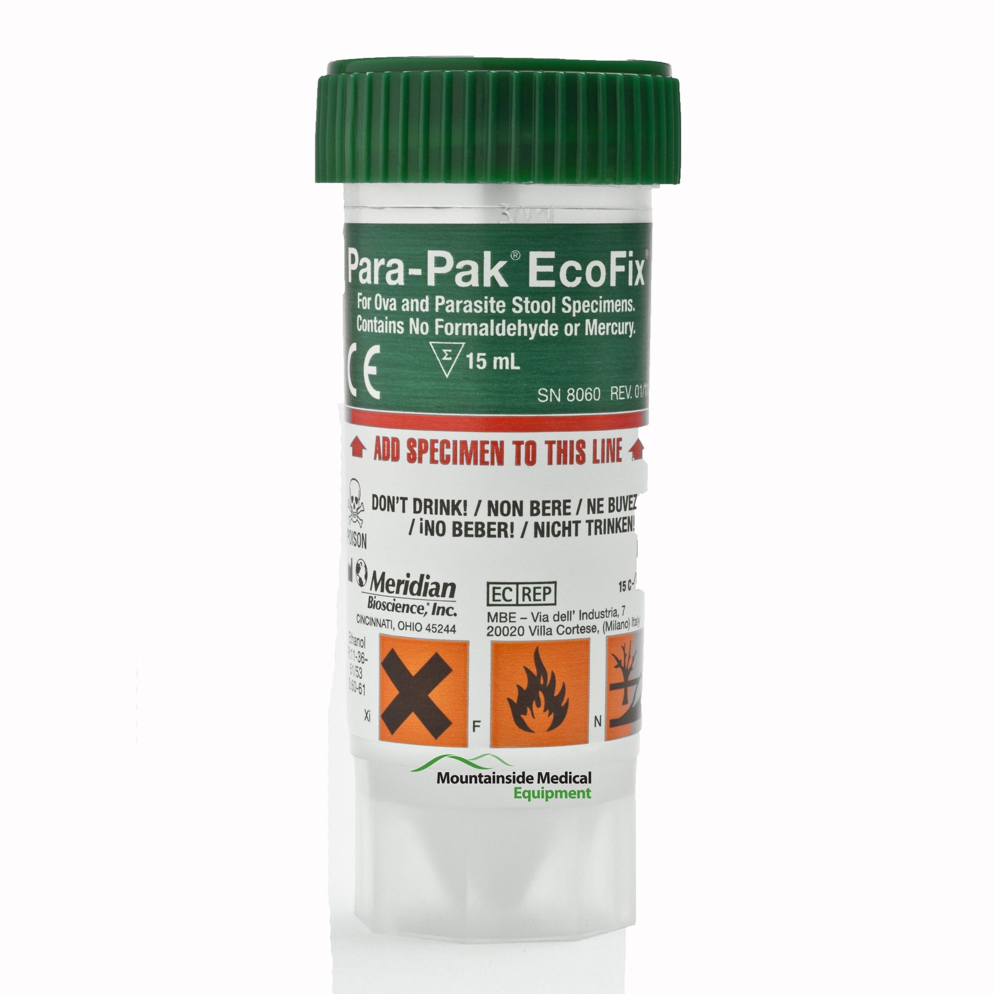 Stool Collection Enteric Plus Transport Vial System w/ pH Idicator, 20 ...