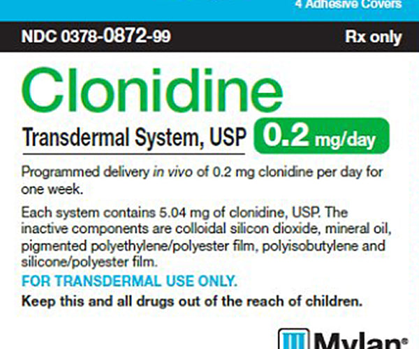 Clonidine Transdermal Patch 0.2 mg 24-Hour 4/Box BY Mylan (RX ...