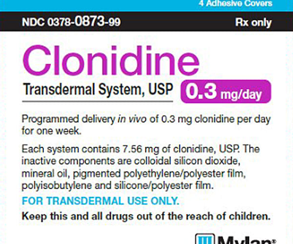 Clonidine Transdermal Patch 0.3mg 24-Hour 4/Box by Mylan (RX ...