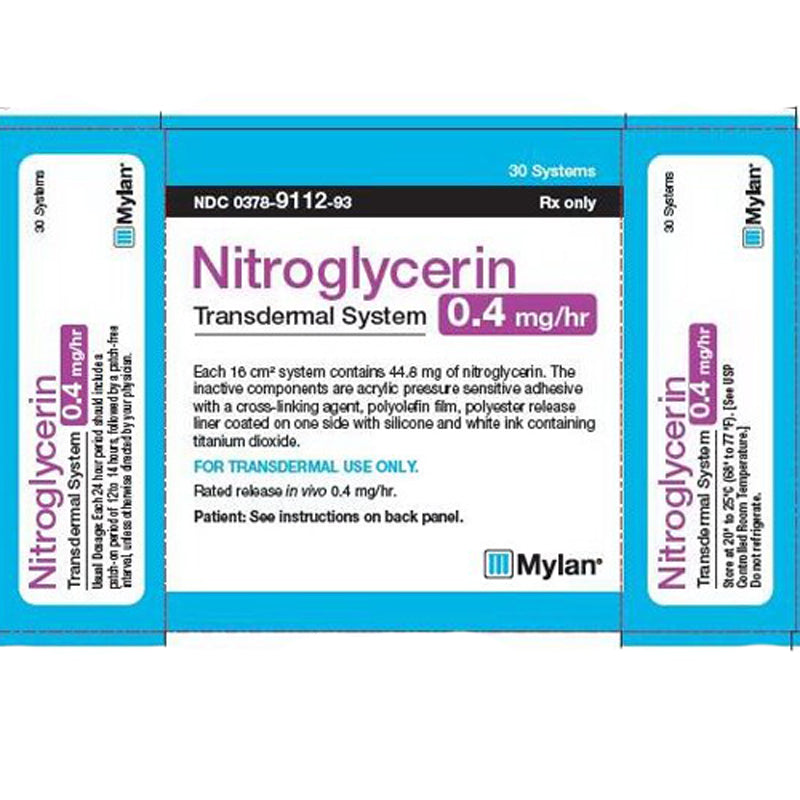 Mylan Nitroglycerin Transdermal Patches 0.4 mg/hr, 30 Count (Rx ...