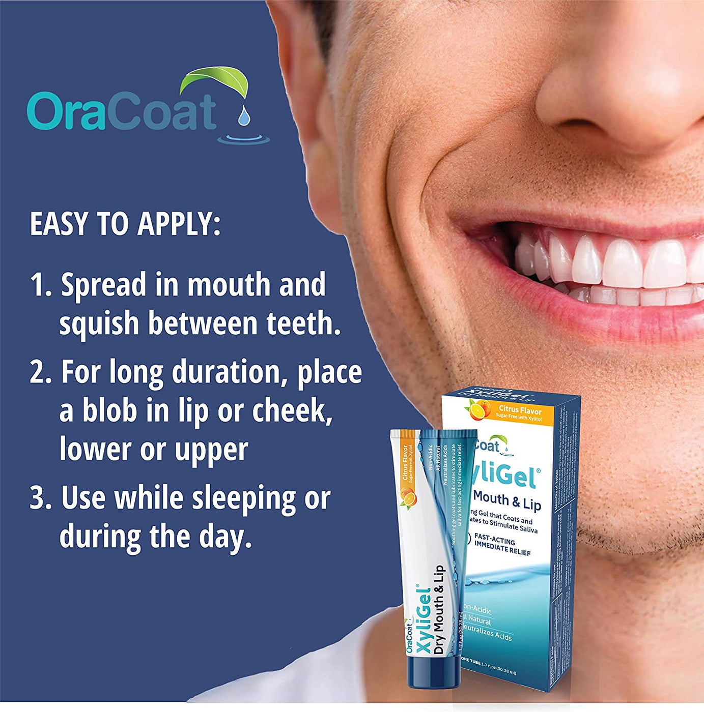 OraCoat XyliGel Dry Mouth & Lip Moisturizing Relief Gel with Xylitol ...