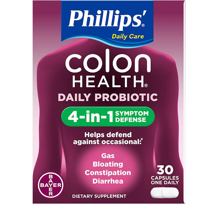 Phillips Colon Health 4-in-1 Daily Probiotic Capsules 30 Count ...