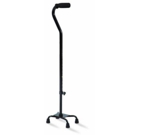 Offset Quad Adjustable Cane, Large Base, Black — Mountainside Medical ...