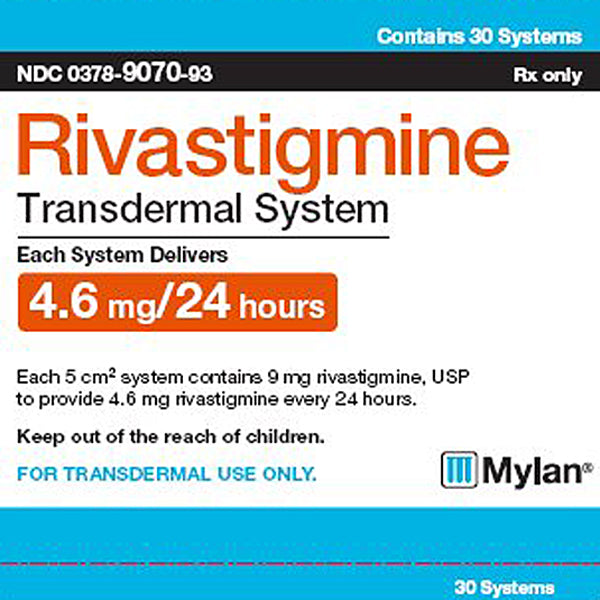 Mylan Rivastigmine Transdermal Patch 4.6mg 24-Hour 30 Systems Per Box ...