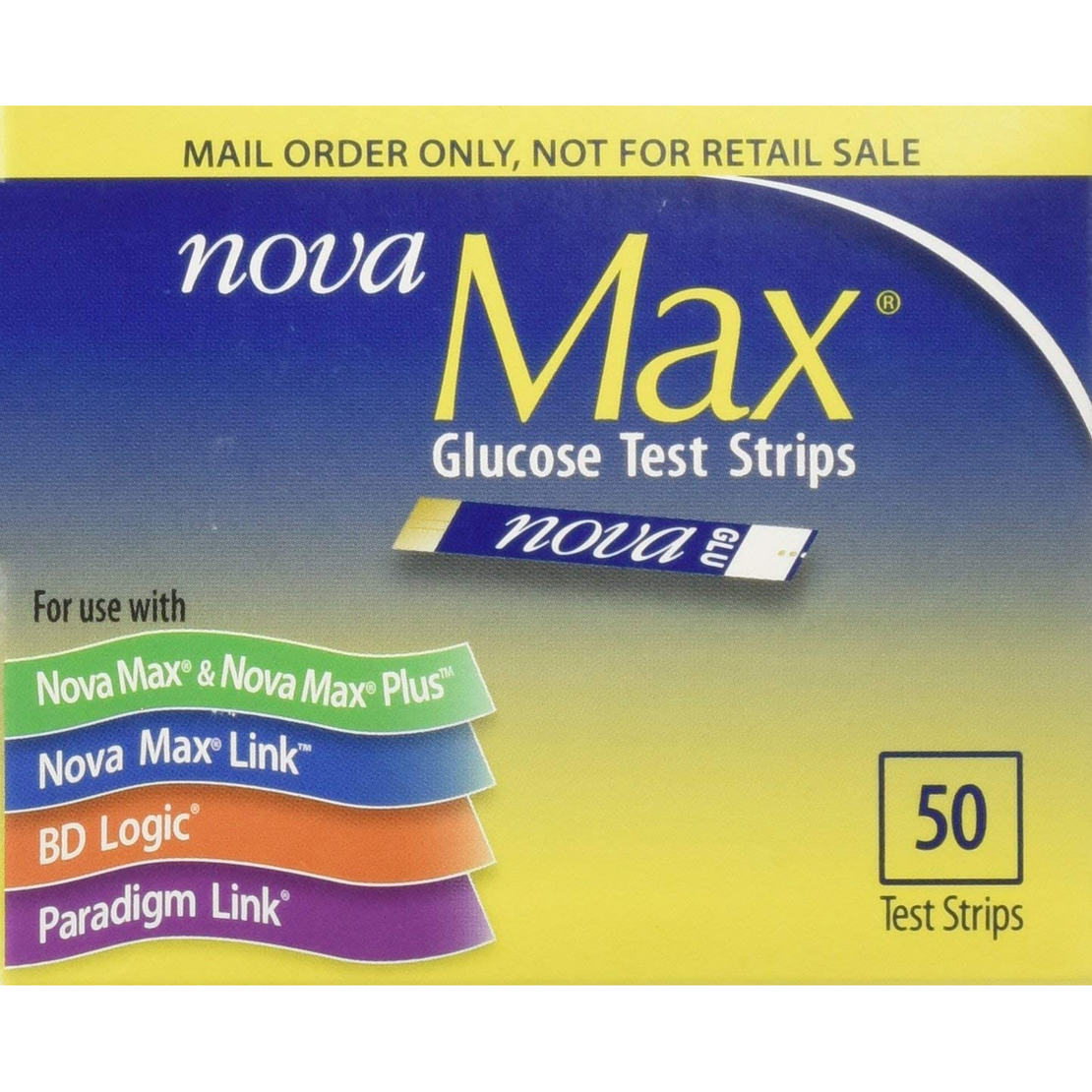 NovaMax Blood Glucose Test Strips, 50 Count — Mountainside Medical ...