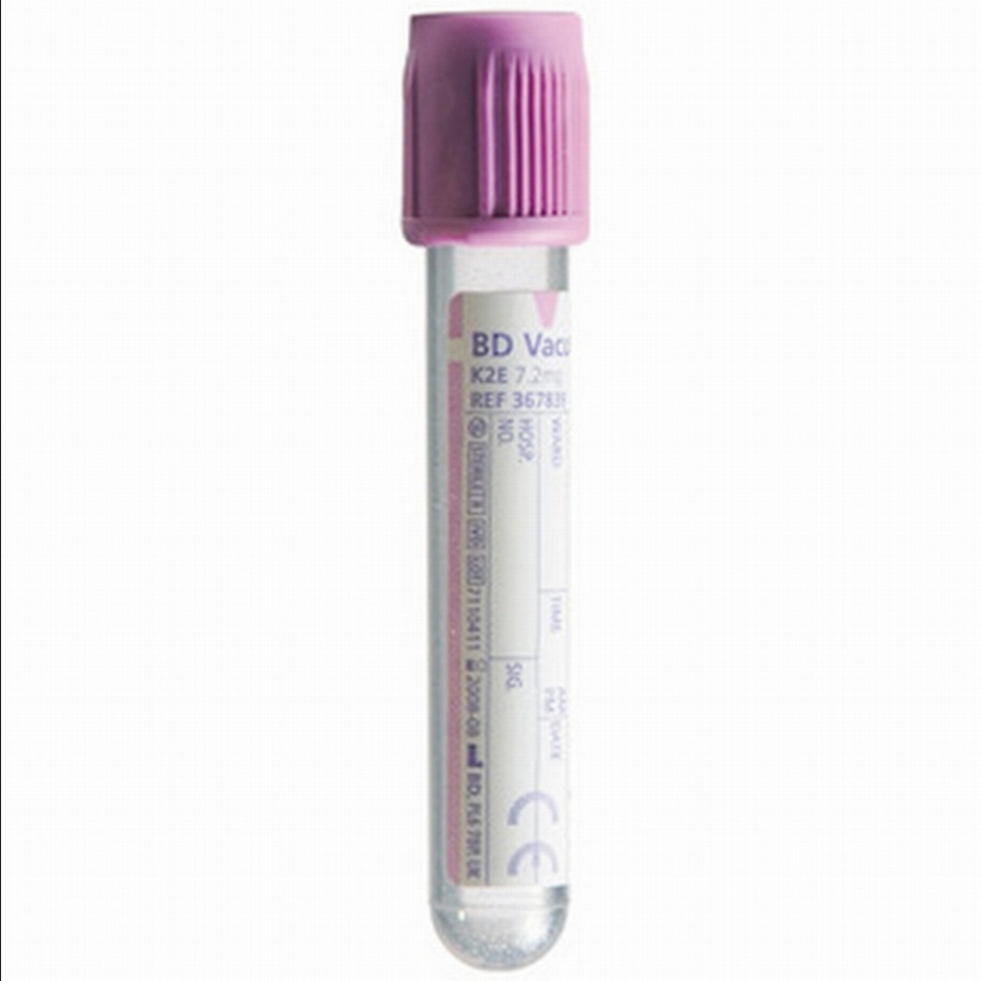 BD 367899 Vacutainer EDTA 6 mL Blood Collection Tubes 13mm x 75mm, 100 ...