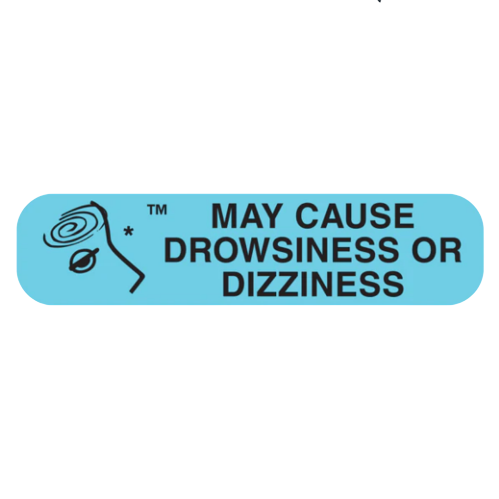 May Cause Drowsiness or Dizziness Label, 1000 count — Mountainside ...