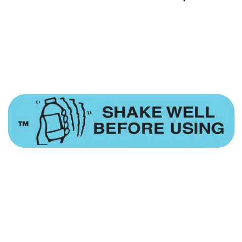 Shake Well Before Using Label, 1000 count — Mountainside Medical Equipment