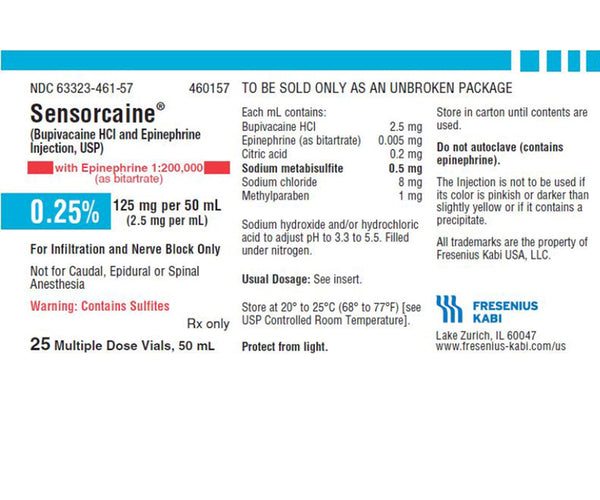 Sensorcaine (Bupivacaine HCL) 0.25% with Epinephrine — Mountainside Medical