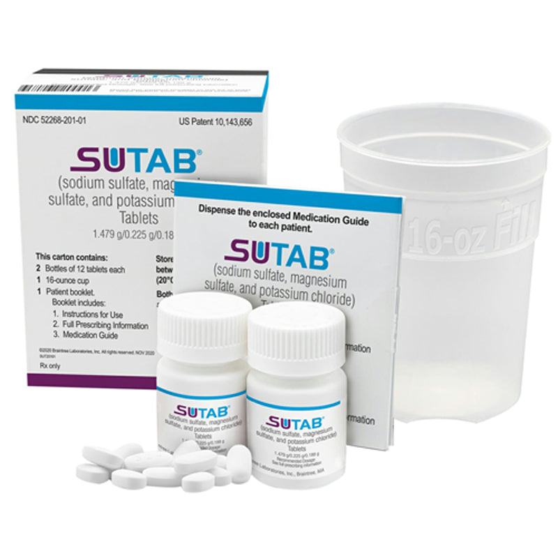 Sutab Colooscopy Prep Tablets (2-Day Prep) 12 Taelets x 2 Bottles, 24 ...