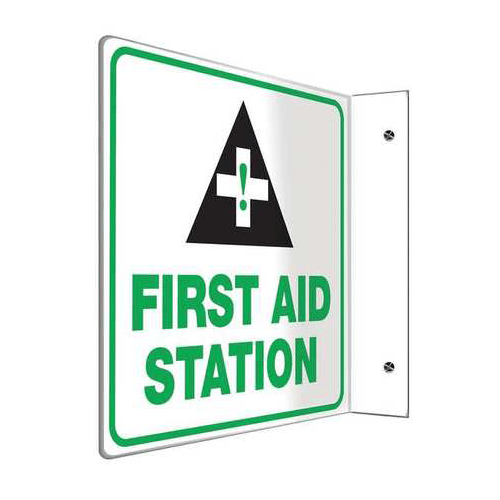 First Aid Station Projection Wall Sign, Green/Black/White ...