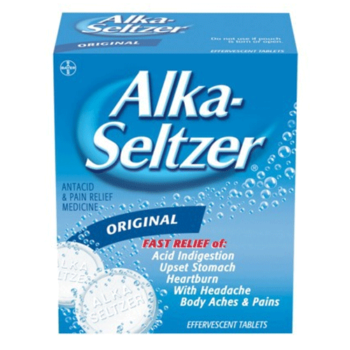 Alka Seltzer Original with Aspirin Foil Packets, 12/Box — Mountainside ...