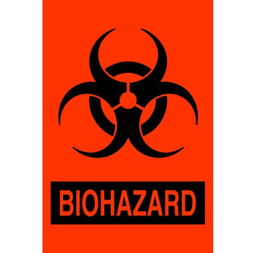 Biohazard Infection Control Red Adhesive Labels 500/Roll — Mountainside ...