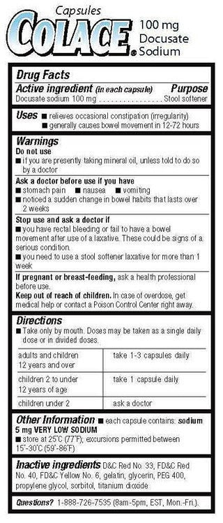 Colace Stool Softener Capsules 30/Box — Mountainside Medical