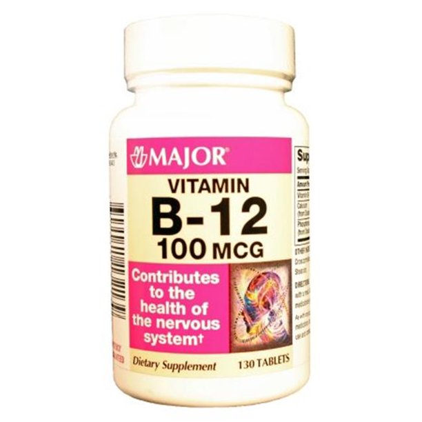 Vitamin B-12 100mcg, 100 Tablets, Major Pharmaceuticals — Mountainside ...