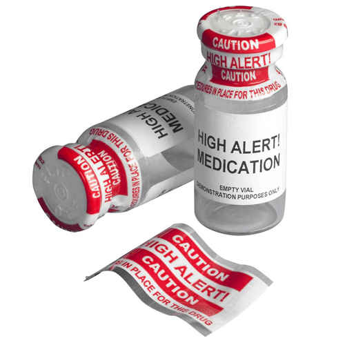 Caution High Alert Vial Shrink Wrap Plastic Bands, 250/Pk ...