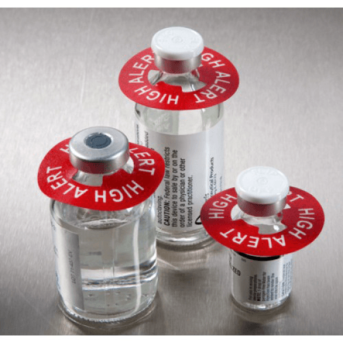 HIGH ALERT Awareness Red Vial Rings 10/Pack — Mountainside Medical ...
