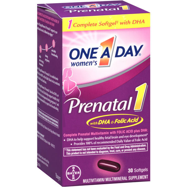 One A Day Prenatal 1 with DHA, Folic Acid, Omega-3 — Mountainside ...