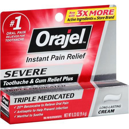 Orajel Severe Toothache and Gum Relief Medicated Cream — Mountainside ...