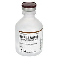 Sterile Water for Injection 5 ml, 25/Pack — Mountainside Medical