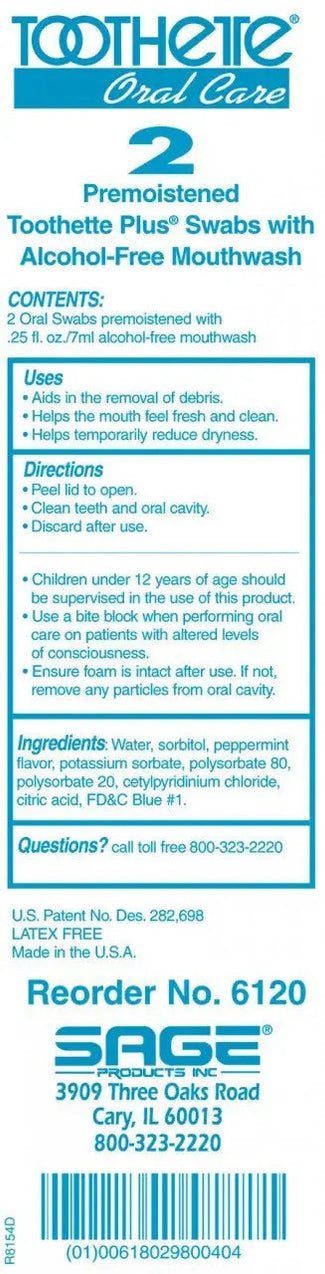 Toothette Plus Swab with Alcohol-Free Mouthwash — Mountainside Medical ...