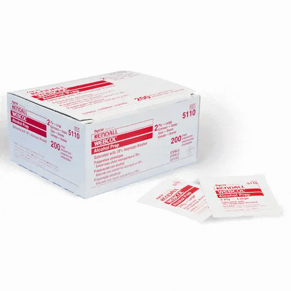 Alcohol Prep Pads, Large, Sterile, 200/Box Webcol — Mountainside ...